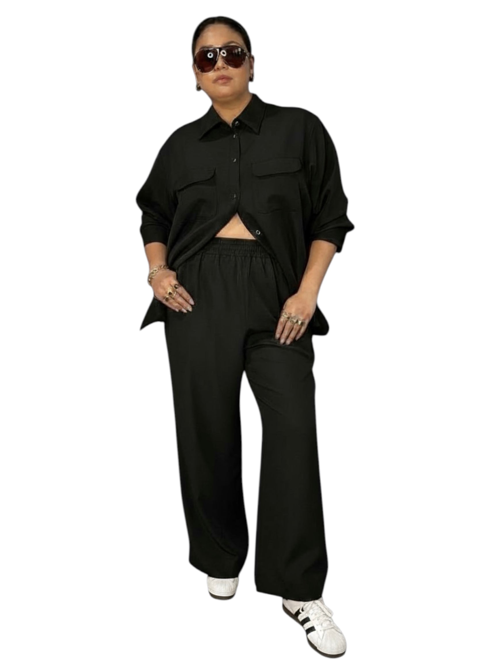Riley & Payton Pajama Style Co-Ordinated Set Black – Baacal