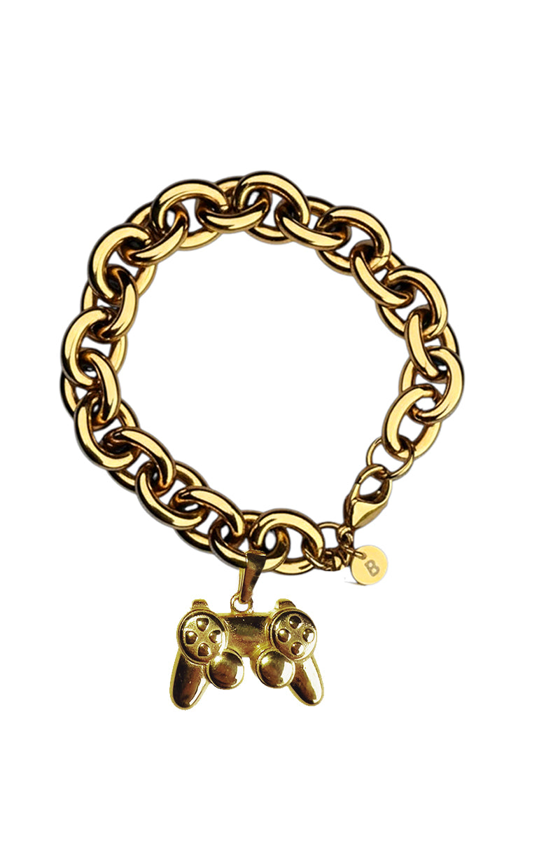 Gamer Charm Bracelet- Gold – Baacal